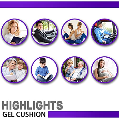 JOOM Gel Seat Cushion for Long Sitting – Back, Sciatica, Hip, Tailbone Pain Relief Cushion – Gel Seat Cushion for Office Chair, Cars, Long Trips – Egg Seat Gel Cushion for Wheelchair Pressure Relief