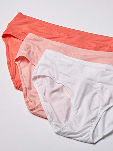 Warner's womens Blissful Benefits No Muffin 3 Pack Hipster Panties, Sugar Coral/White/Peach Glow, Medium US