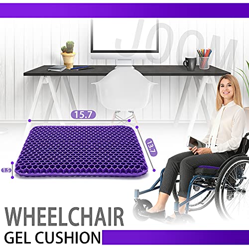 JOOM Gel Seat Cushion for Long Sitting – Back, Sciatica, Hip, Tailbone Pain Relief Cushion – Gel Seat Cushion for Office Chair, Cars, Long Trips – Egg Seat Gel Cushion for Wheelchair Pressure Relief