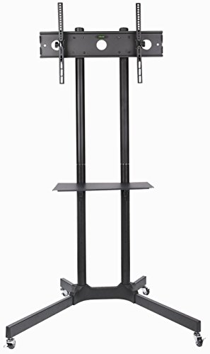 Husky Mounts Mobile TV Stand with Wheels Heavy Duty Universal Rolling TV Cart Fits Most 32” – 70” LED LCD TVs with Shelf and Mount Max Load 132 LBS Load Capacity TV Trolley