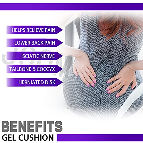 JOOM Gel Seat Cushion for Long Sitting – Back, Sciatica, Hip, Tailbone Pain Relief Cushion – Gel Seat Cushion for Office Chair, Cars, Long Trips – Egg Seat Gel Cushion for Wheelchair Pressure Relief