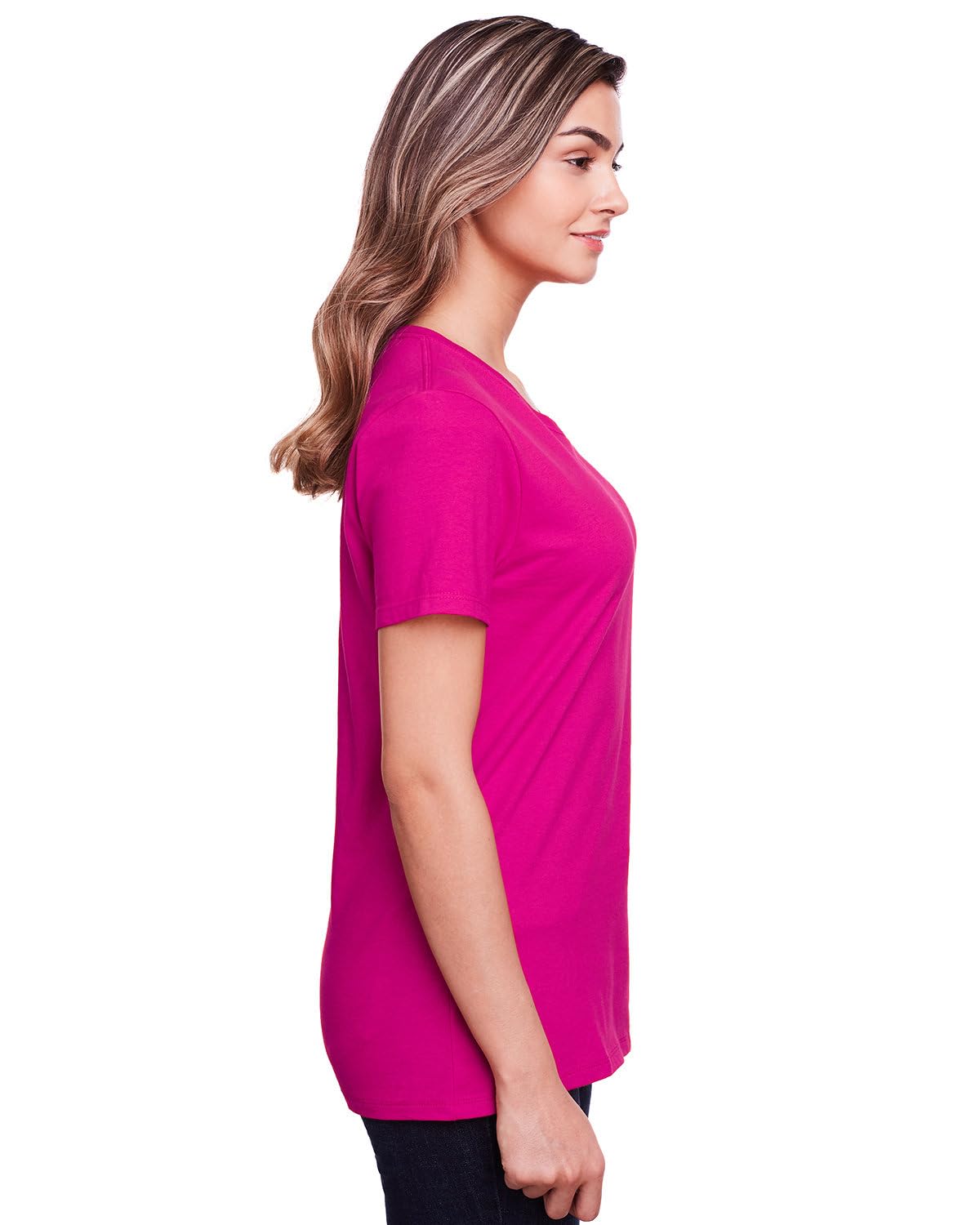 Fruit of the Loom Ladies' ICONIC™ T-Shirt M CYBER PINK