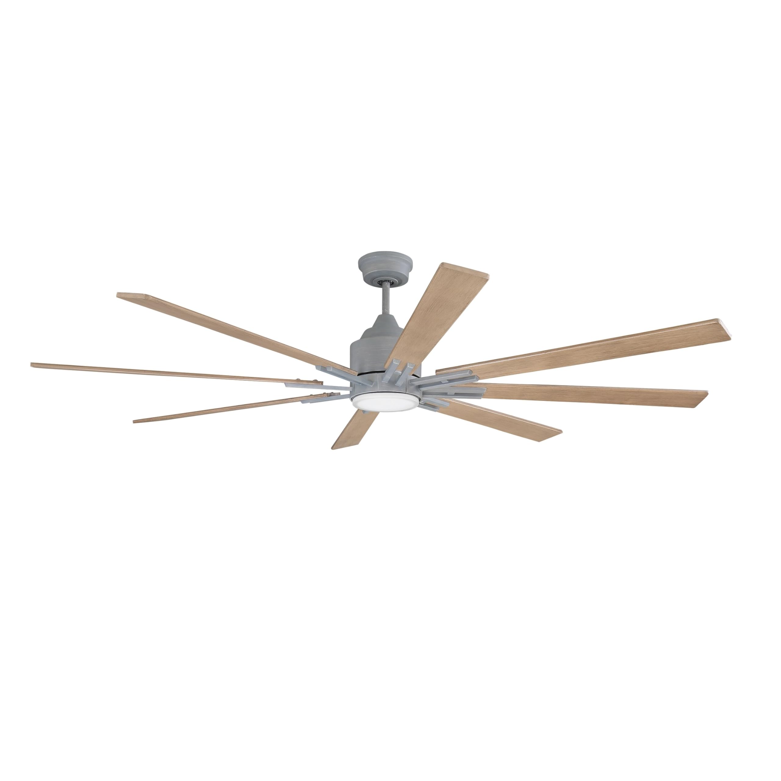 Craftmade FLE70ESP8 Fleming Industrial 70" Outdoor Ceiling Fan with LED Light Kit and Remote & Wall Control, 8 Blades on Energy Saving DC Motor, Espresso