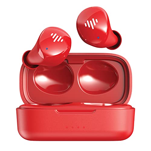 iLuv myBuds Wireless Earbuds, Bluetooth 5.3, Built-in Microphone, 20 Hour Playtime, IPX6 Waterproof Protection, Compatible with Apple & Android, Includes Charging Case & 4 Ear Tips, TB100 Red