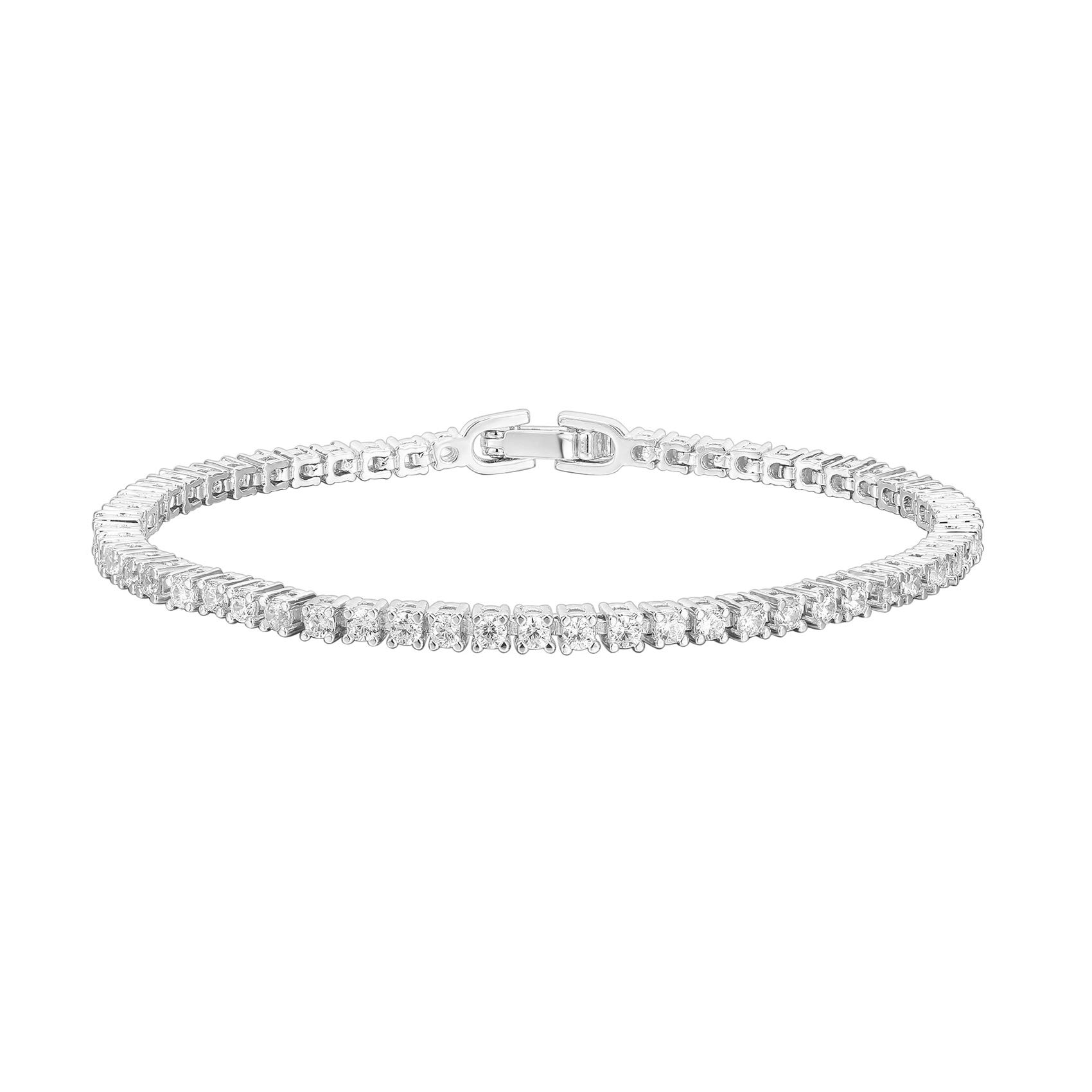 PAVOI 14K Gold Plated Cubic Zirconia Classic Tennis Bracelet | White Gold Bracelets for Women | 7.5 Inches