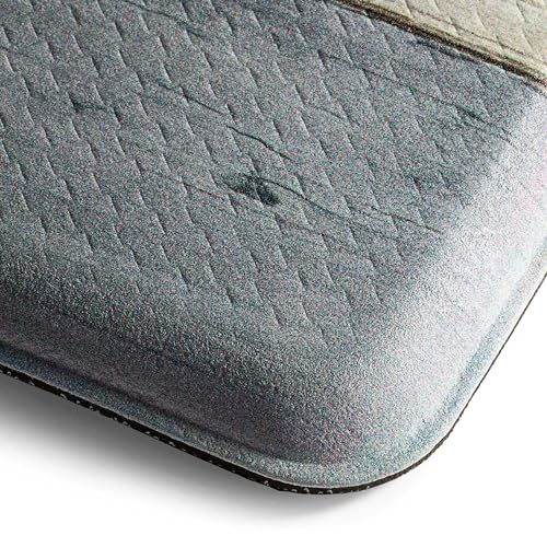 Home Dynamix Cozy Living Home Sweet Home Floral Runner Anti-Fatigue Kitchen Mat, Non-Slip Floor Mat, Padded Standing Desk Mat, Grey/Blue, 17.5"x30"