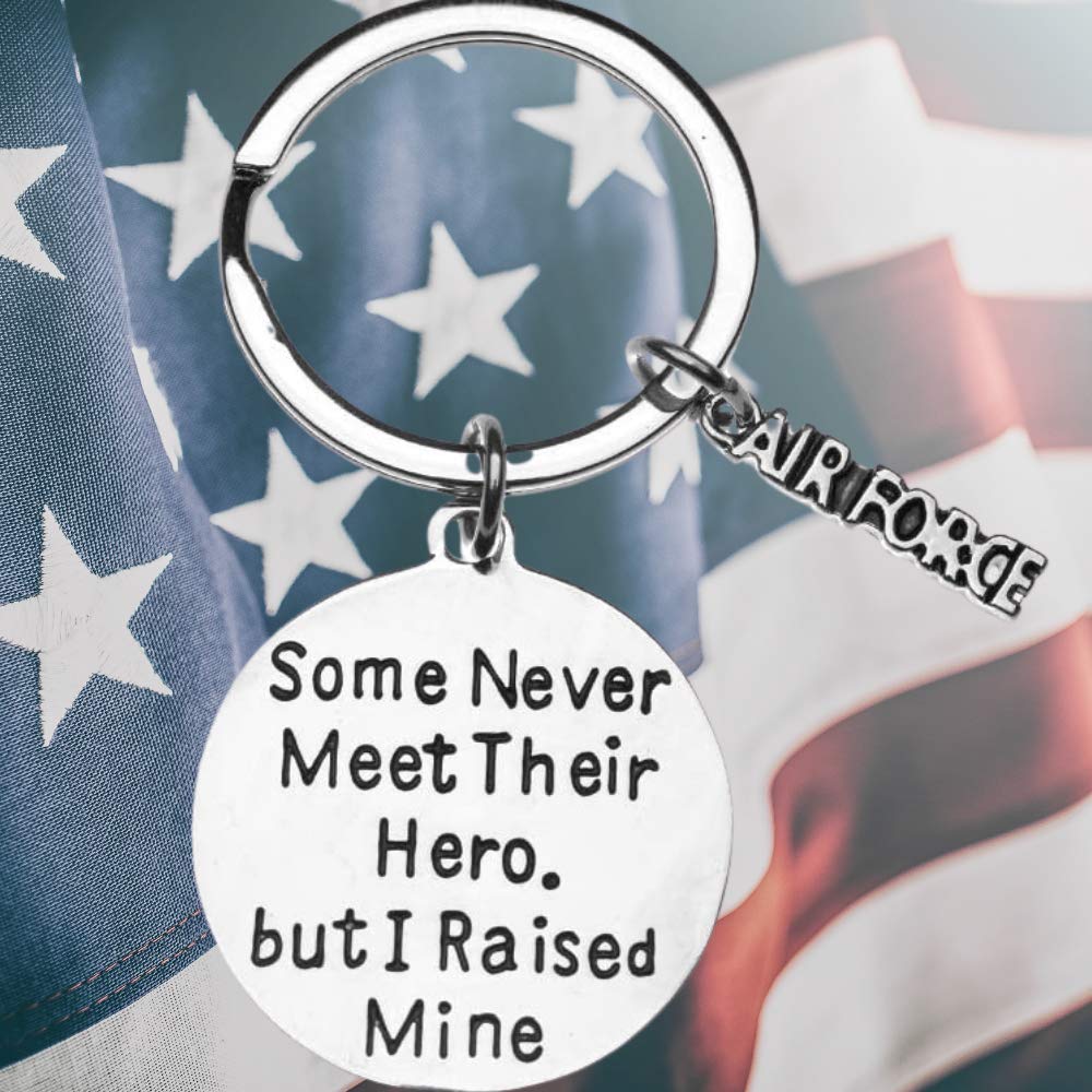 Infinity Collection Air Force Mom - Dad Charm Keychain, Raised Hero Jewelry, United Stated AirForce Gift, Military Mother - Father Keychain