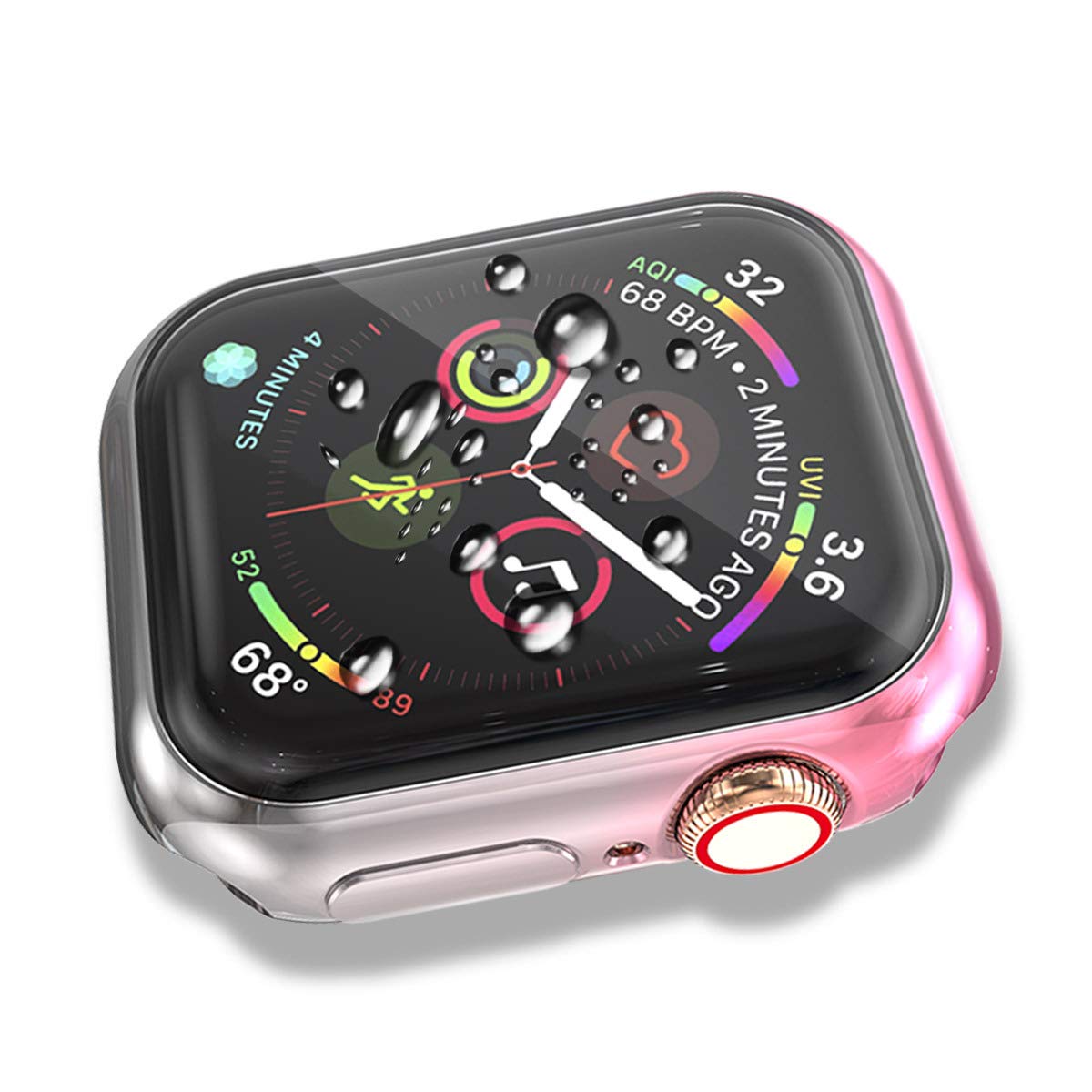Josi Minea iWatch 5 & 4 [40mm] Protective Snap-On Case with Built-in HD Clear Screen Protector - Shockproof & Anti-Scratch Thin Cover Shield Compatible with Apple Watch Series 5 & 4 [40mm - Silver]