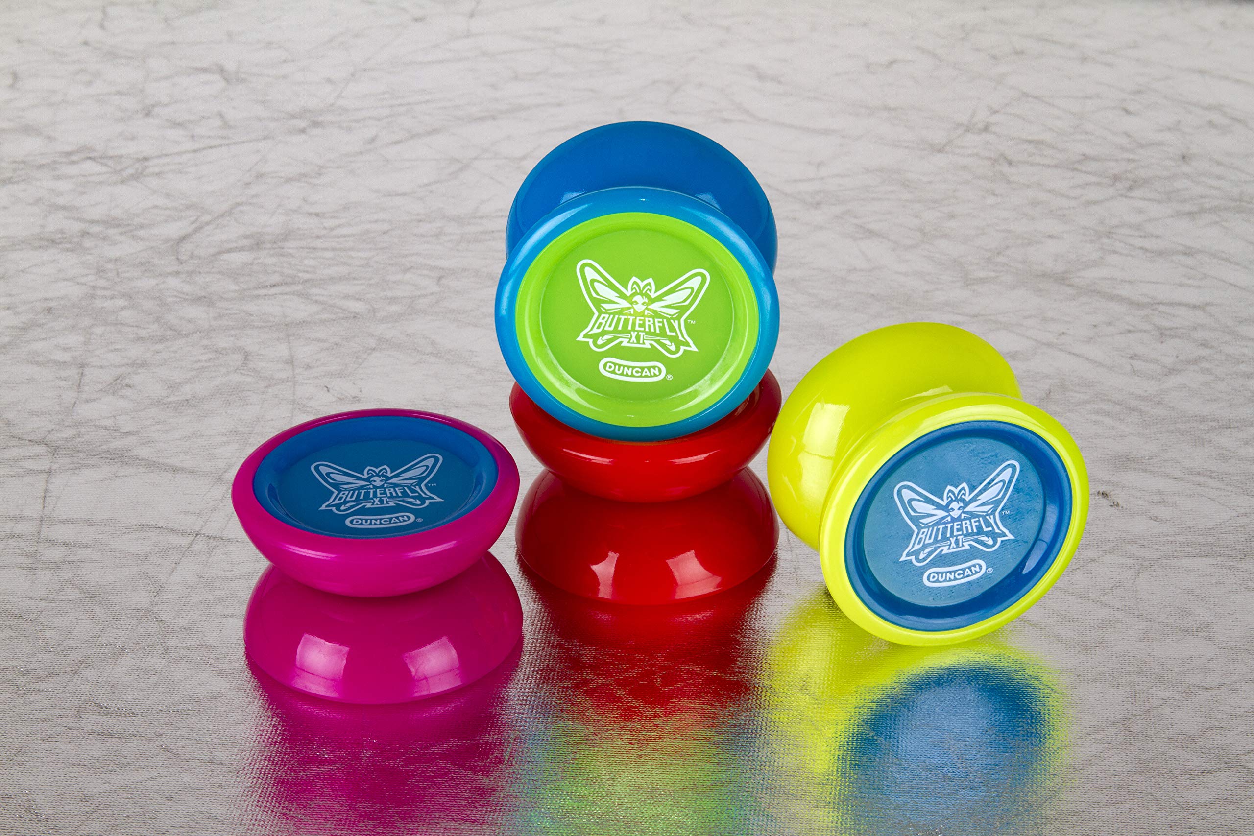 Duncan Toys Butterfly XT Yo-Yo with String, Ball Bearing Axle and Plastic Body, String Trick Yo-Yo, Blue with Green Cap