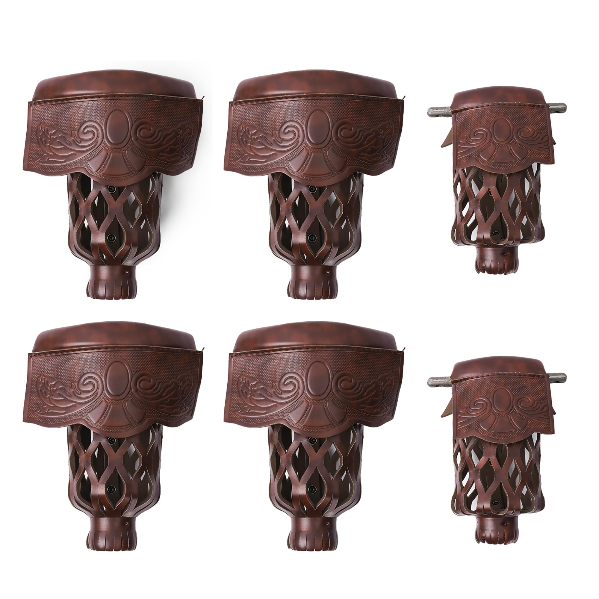 GSE Games & Sports Expert Set of 6 Heavy Duty PU Leather Billiard Pool Table Pockets, Billiard Pool Table Accessories (Walnut, Shield)