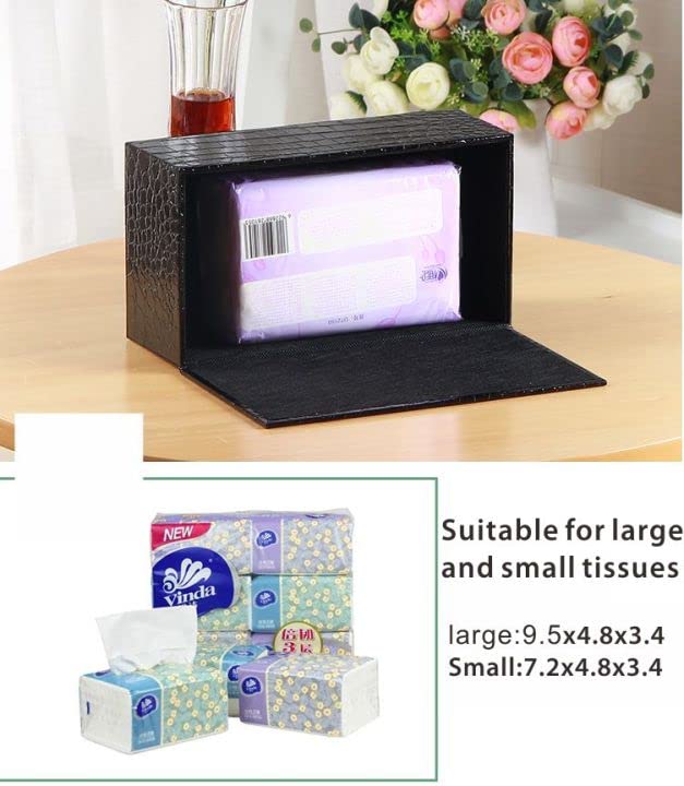 Cq acrylic Rectangular PU Leather Tissue Box Cover Holder,Modern Square Facial Tissue Holder Case Dispenser for Home and Car Decoration,Off White