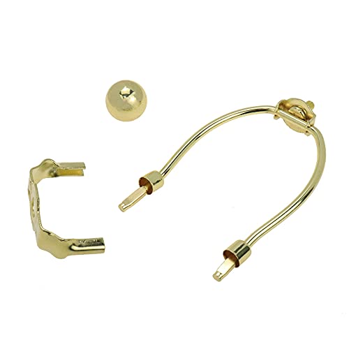 HONJIE 5 inch Gold Lamp Harp, Lamp Harp Holder for Table and Floor Lamps 2 Sets