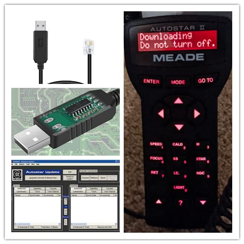 Washinglee 505 Control Cable for Meade HC Autostar/Audiostar/497, Built in FTDI Chip, USB Firmware Upgrade Cable, for ETX127 ETX125 ETX-90 LXD75 LX80 LX90 and ETX 80. (16 FT / 5M)