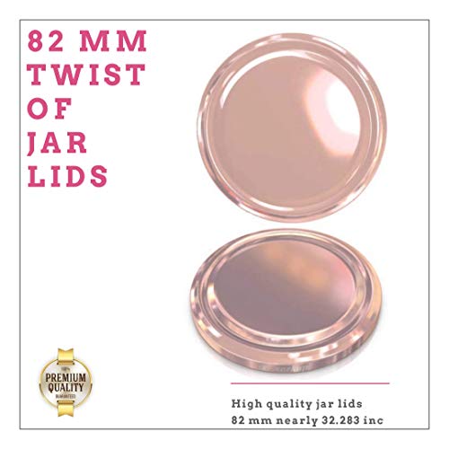82 mm Spare Lids For Pickle and Larger Jars/Multipurpose (Twist Off Lid) (10, Bronze)