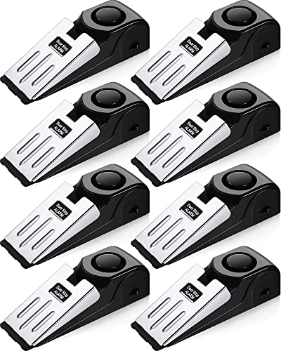 8 Pieces Door Stop Alarm Door Stopper with 120DB Security Alarm Door Stopper Wedge Door Stops Alarm for Travel Apartment Home House Door Stoppers Safety Tools