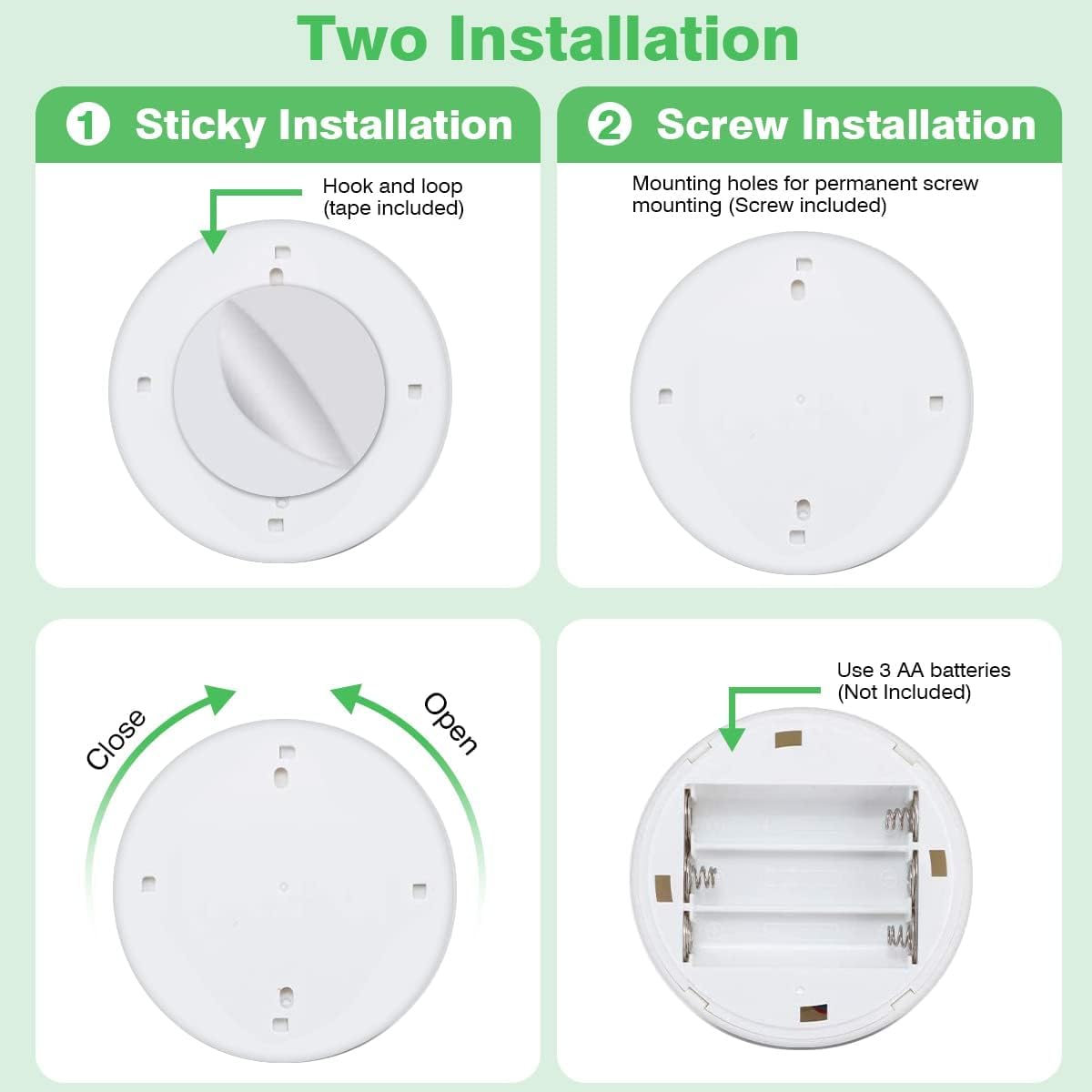 KINDEEP RGB Wireless LED Spotlight, Battery Operated Accent Lights, Indoor Mini Puck Light, Dimmable Uplight with Remote, 4000K Warm White, Stick on Wall Light with Rotatable Head, Silver, 2 Pack