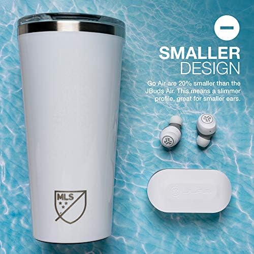 JLab Go Air True Wireless Bluetooth Earbuds + Charging Case, Dual Connect, IP44 Sweat Resistance, Bluetooth 5.0 Connection, 3 EQ Sound Settings Signature, Balanced, Bass Boost (White)