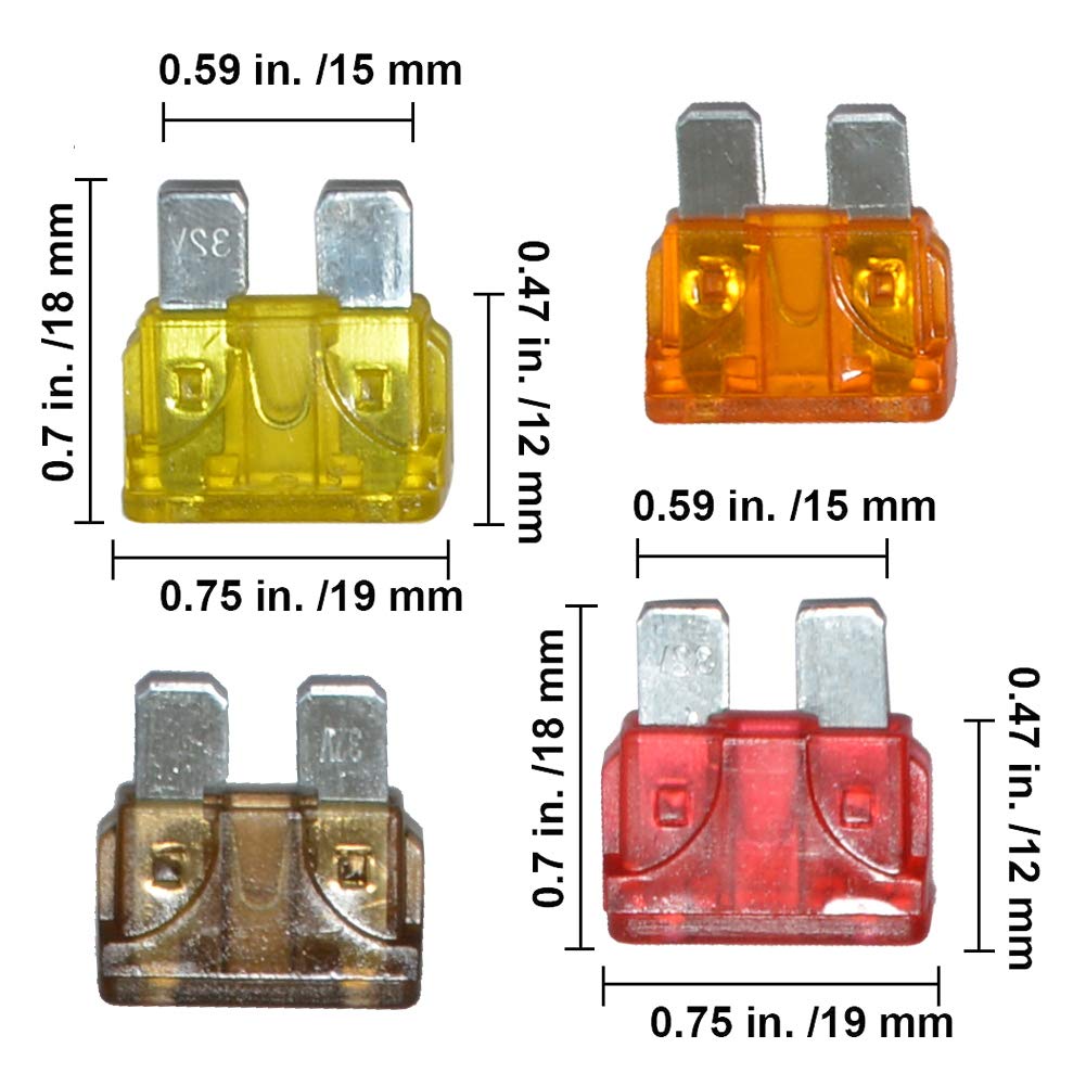 AYAOQIANG 528 pcs Assorted Standard Auto Car Truck Blade Fuses Assortment - 2A 3A 5A 7.5A 10A 15A 20A 25A 30A 35A 40A-ATC/APR/ATO+ATM Boat Automotive Replacement Fuses Kit