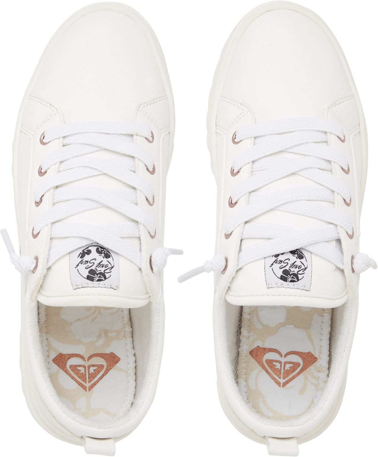 Roxy Women's Sheilahh Slip On Platform Sneaker Shoe, White , 9 medium US