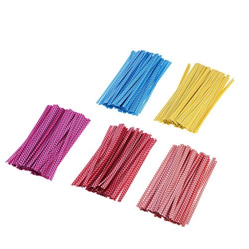 Mudder 500 Pieces Dot Twist Ties 4 Inches Bag Ties Bag Ties Twists Sandwich Freezer Bag Ties for Cellophane Party Bag