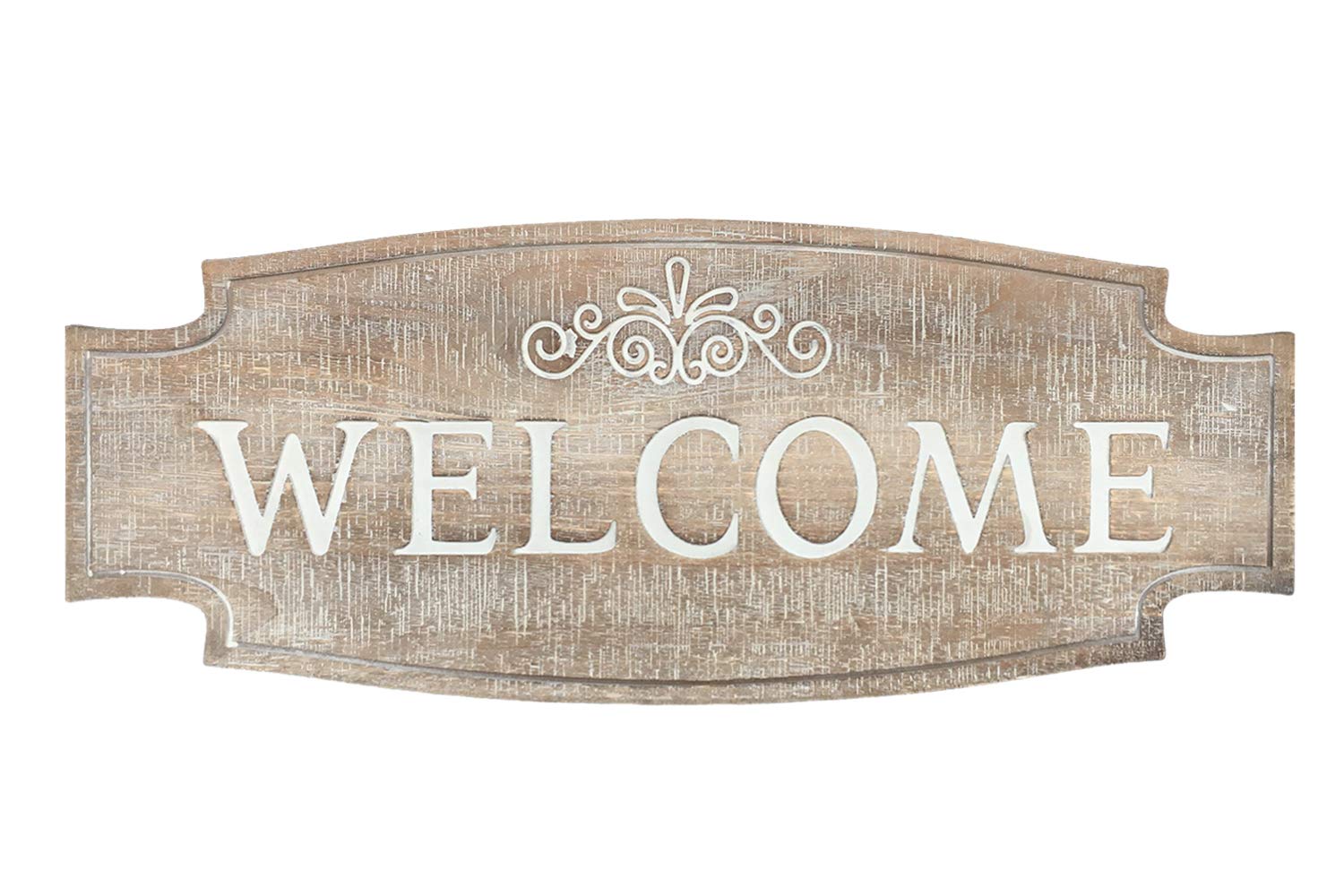 DeliDecor Large Welcome Sign Rustic Carved Wood Plaque Porch Decor, Vintage Farmhouse Front Door Decor Wall Hanging Signs Decoration Wall Art Housewarming Gifts, 23.6 x 9.5 inch