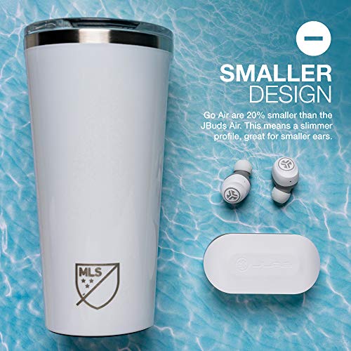JLab Go Air True Wireless Bluetooth Earbuds + Charging Case, Dual Connect, IP44 Sweat Resistance, Bluetooth 5.0 Connection, 3 EQ Sound Settings Signature, Balanced, Bass Boost (White)