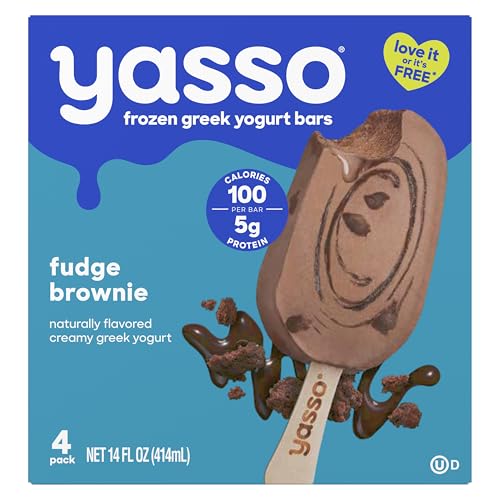 Yasso Frozen Greek Yogurt Bars Fudge Brownie Bars 4 Count for a ridiculously creamy frozen snack made with the goodness of greek yogurt 3.5fl oz
