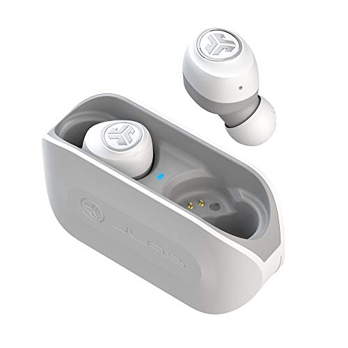 JLab Go Air True Wireless Bluetooth Earbuds + Charging Case, Dual Connect, IP44 Sweat Resistance, Bluetooth 5.0 Connection, 3 EQ Sound Settings Signature, Balanced, Bass Boost (White)
