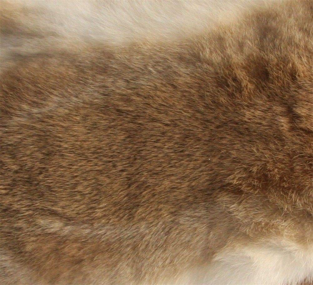 Tanned Natural Real Fur Rabbit Skin Pelt Hide Decorative Craft Grade Rabbit Pelts Sewing Quality Leather Rug Blanket(10'' by 12'' Yellow Cattle)