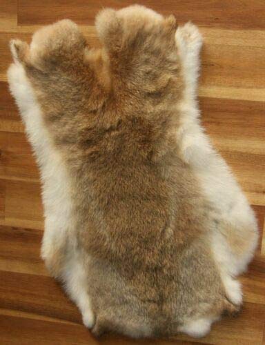 Tanned Natural Real Fur Rabbit Skin Pelt Hide Decorative Craft Grade Rabbit Pelts Sewing Quality Leather Rug Blanket(10'' by 12'' Yellow Cattle)