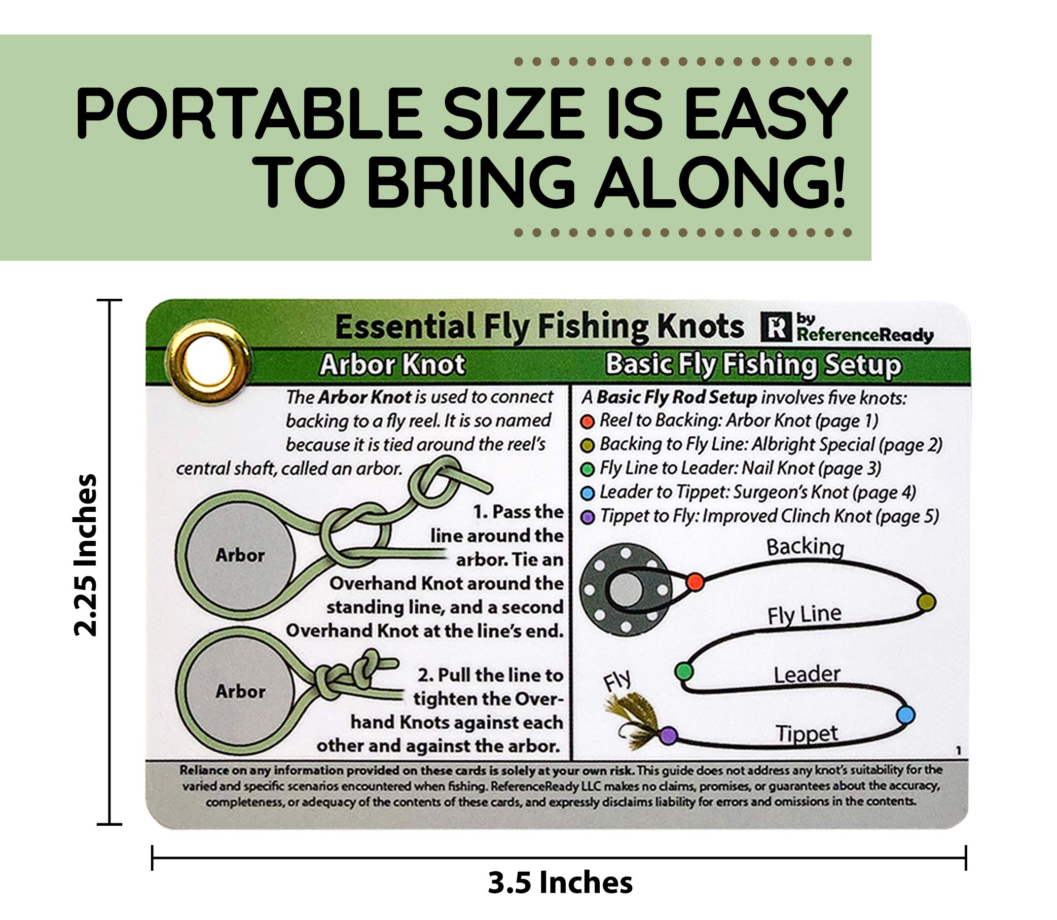 Fly Fishing Knot Cards - Waterproof Guide to 14 Essential Fly Fishing Knots - Includes Mini Carabiner