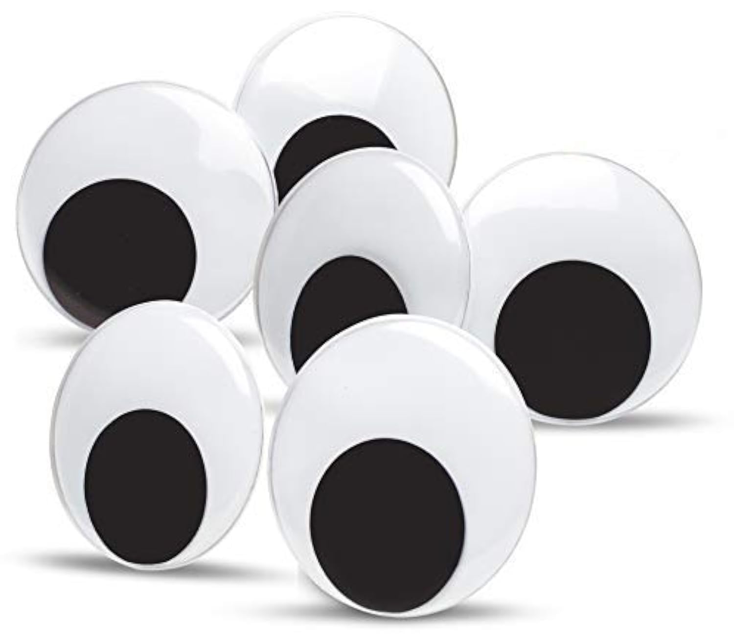Bastex 3 inch Giant Googly Wiggle Eyes - 6 Pack. Includes Self Adhesive on Backs. Big Wiggly Eyes for Decorations, Arts & Crafts,