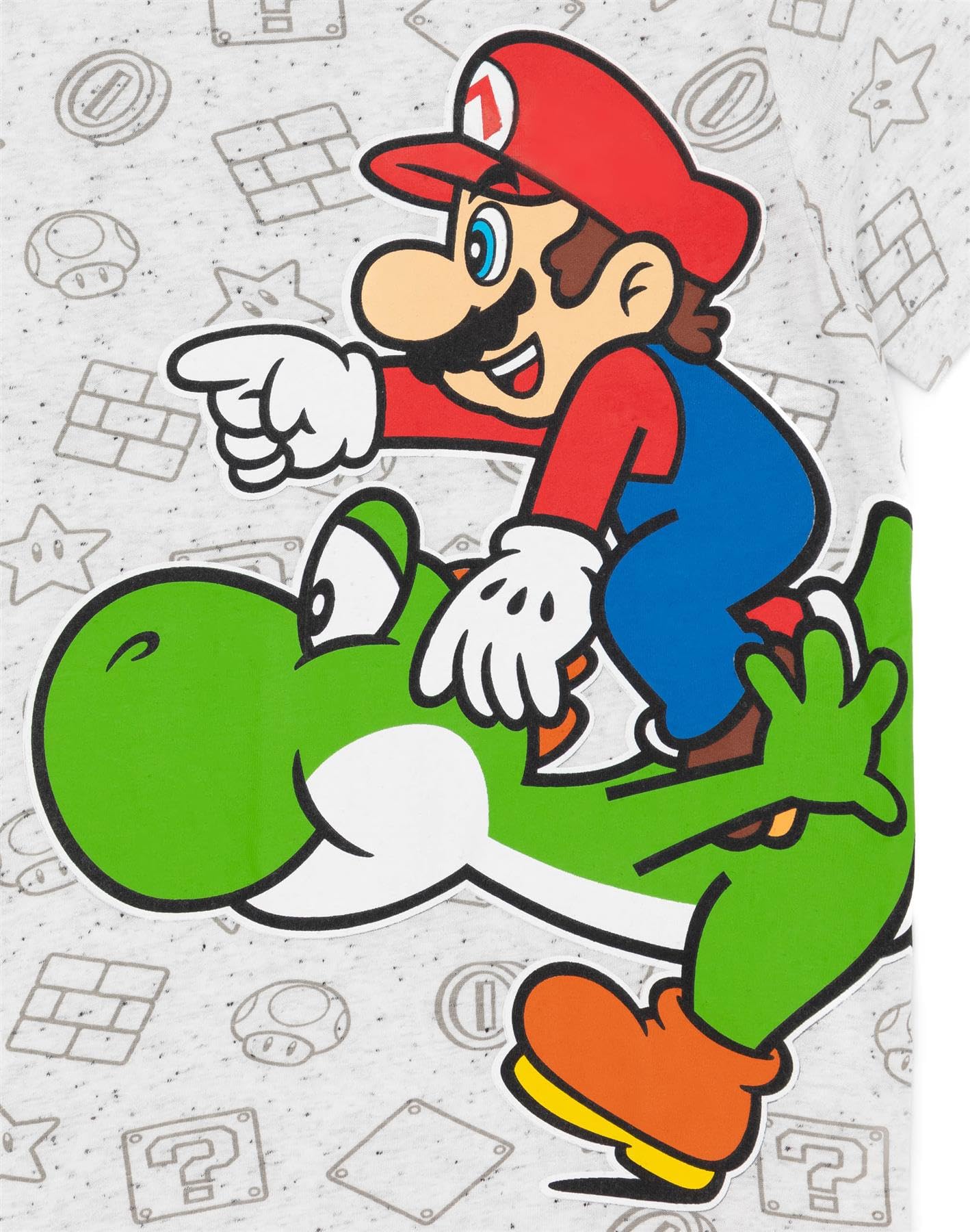 Super Mario Nintendo and Yoshi Boy's Kids Grey Character T-Shirt Top 9-10 Years