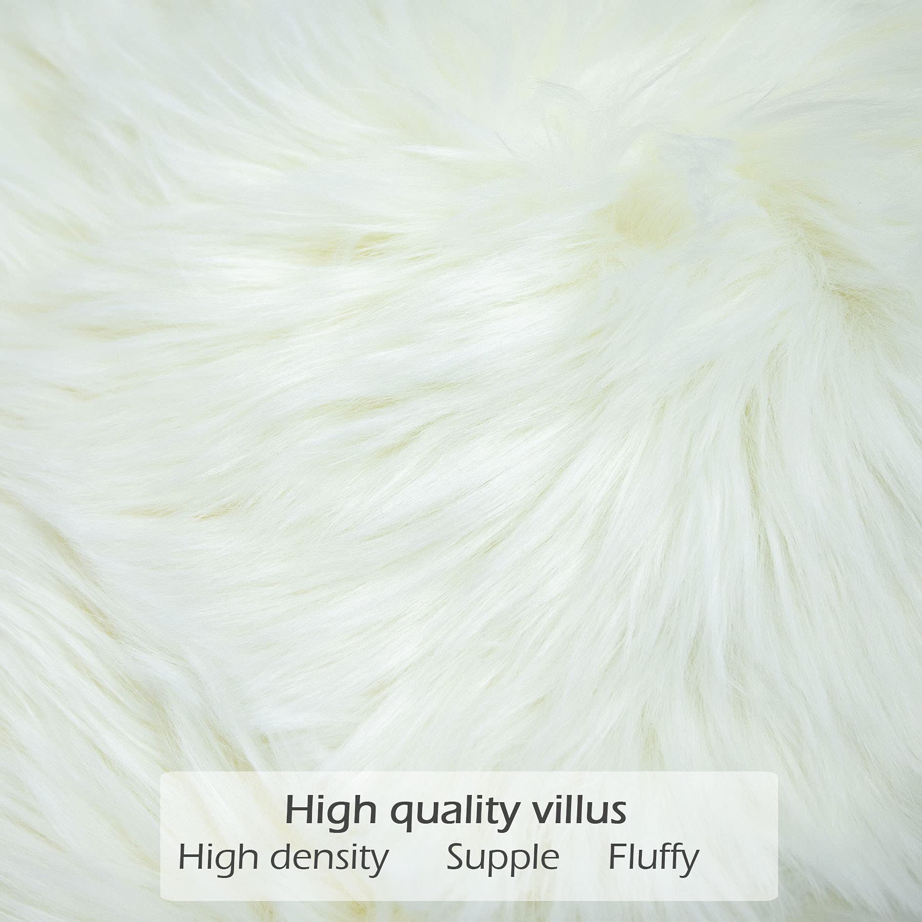 LIGICKY Luxury Series Soft Faux Fur Throw Pillow Cover Decorative Square Plush Pillow Case Cushion Cover for Couch Sofa Bed, 16" x 16" White