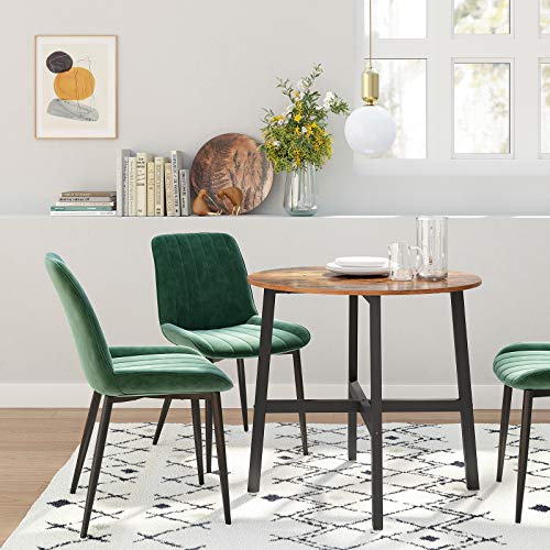VASAGLE Round Dining Table, for Living Room, Office, Round Top, 31.5 x 31.5 x 29.5 Inches, Brown