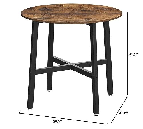 VASAGLE Round Dining Table, for Living Room, Office, Round Top, 31.5 x 31.5 x 29.5 Inches, Brown