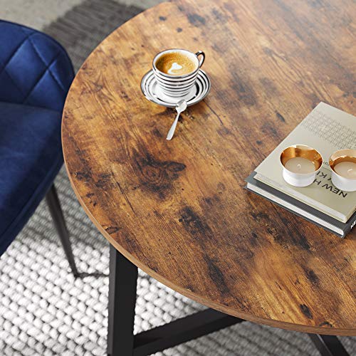 VASAGLE Round Dining Table, for Living Room, Office, Round Top, 31.5 x 31.5 x 29.5 Inches, Brown