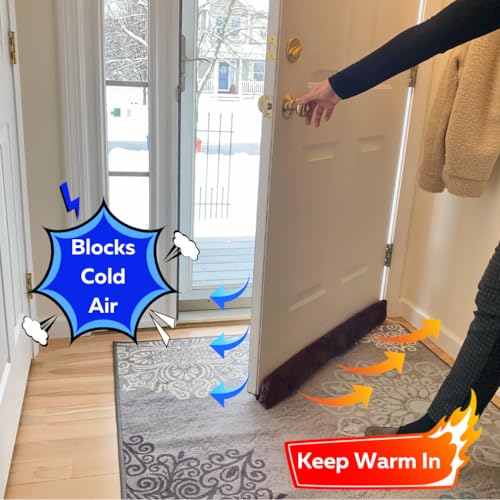 Evelots Magnetic Cold, Hot Air Door Guard Stopper - Made for Iron & Steel Doors - Strong Magnets - Block Cold Air, Noise, Dust -Warmer/Quieter Home- No Need to Bend Down -36 Inches -Save Energy
