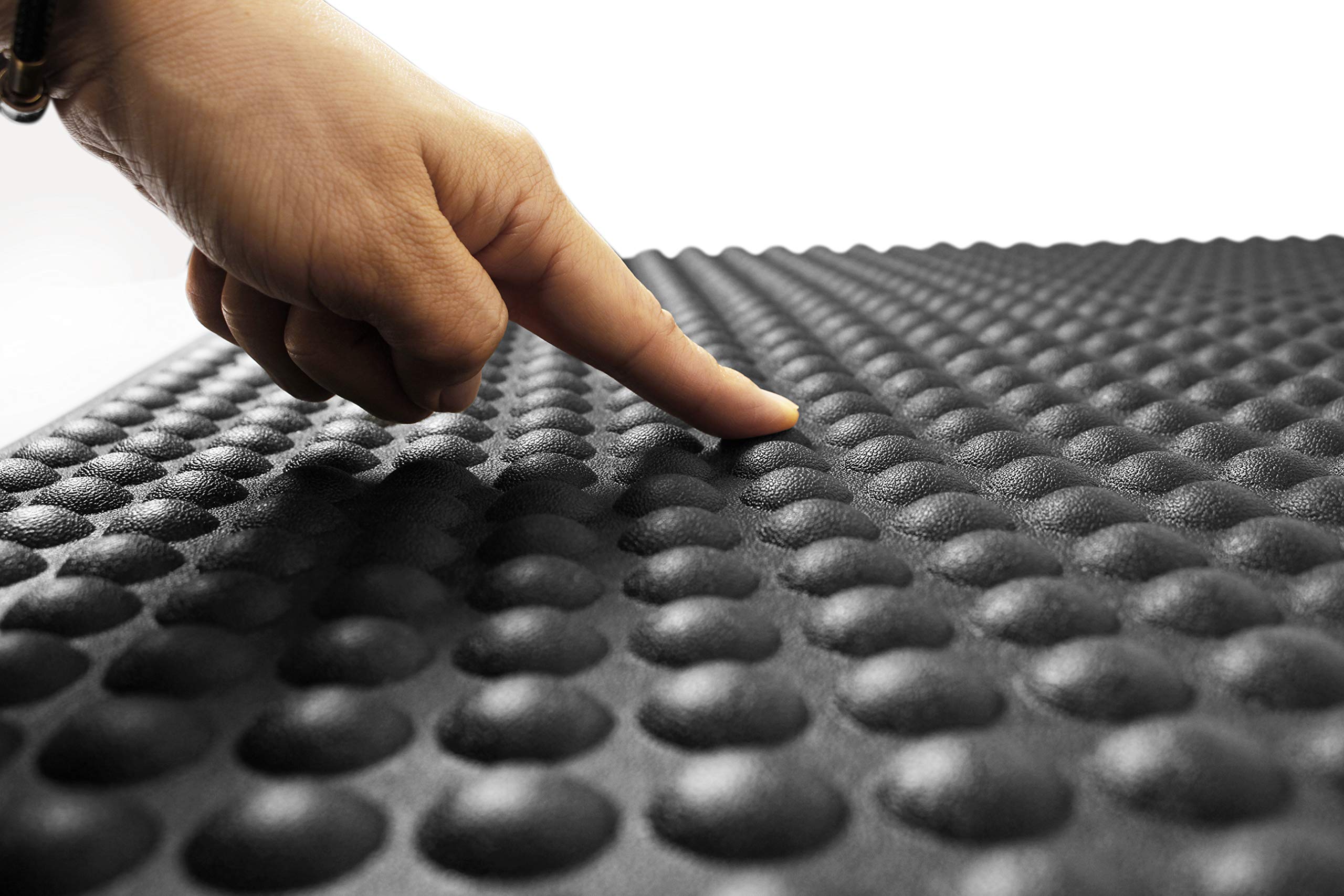 Seville Classics Airlift Cushioned Anti Fatigue Mat Ergonomic Padded Memory Foam Support Rug, for Office Standing Desk, Garage, Kitchen, Home, Black, 36" W x 24" D