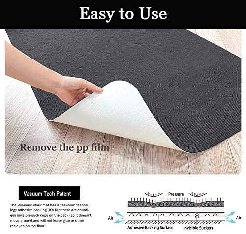 Dinosaur Hard Floors Chair Mat, 1/6" Thick 36"X 48" Wood/Tile Protection Mat for Office & Home, Multi-Purpose Anti-Slip Desk Chair Mat(36"X 48",Dark Gray)