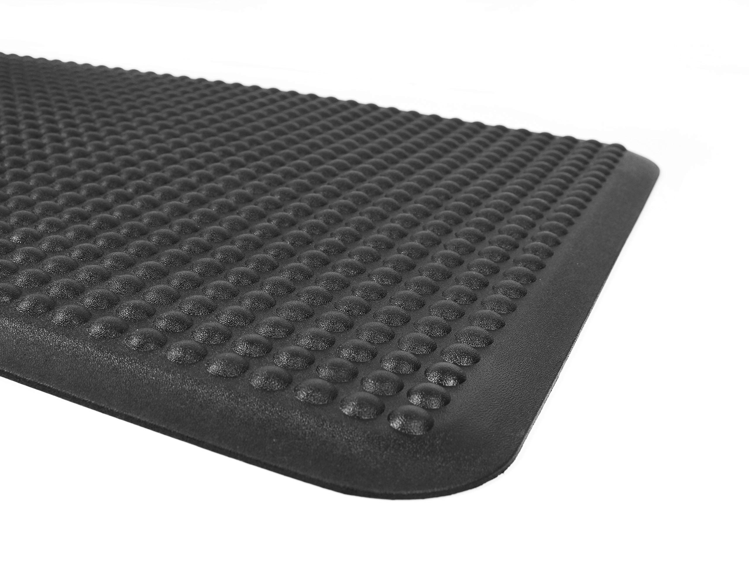 Seville Classics Airlift Cushioned Anti Fatigue Mat Ergonomic Padded Memory Foam Support Rug, for Office Standing Desk, Garage, Kitchen, Home, Black, 36" W x 24" D