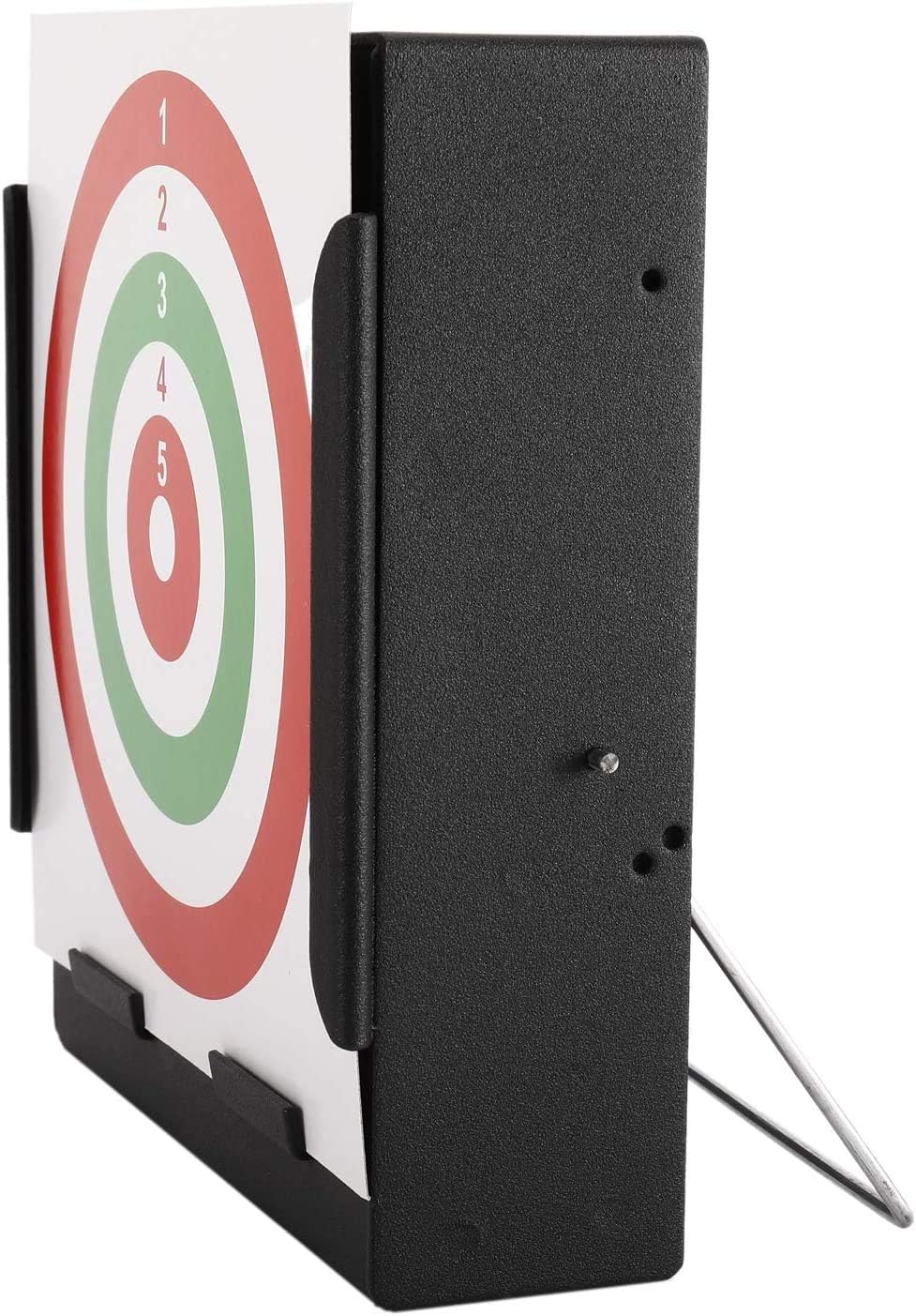 Metal Box BB Trap Target with 20 Shooting Paper Targets, Airsoft Pellet Trap Catcher, Mini BB Gun Target for Shooting Practice and Air Soft Gun Training (Red)