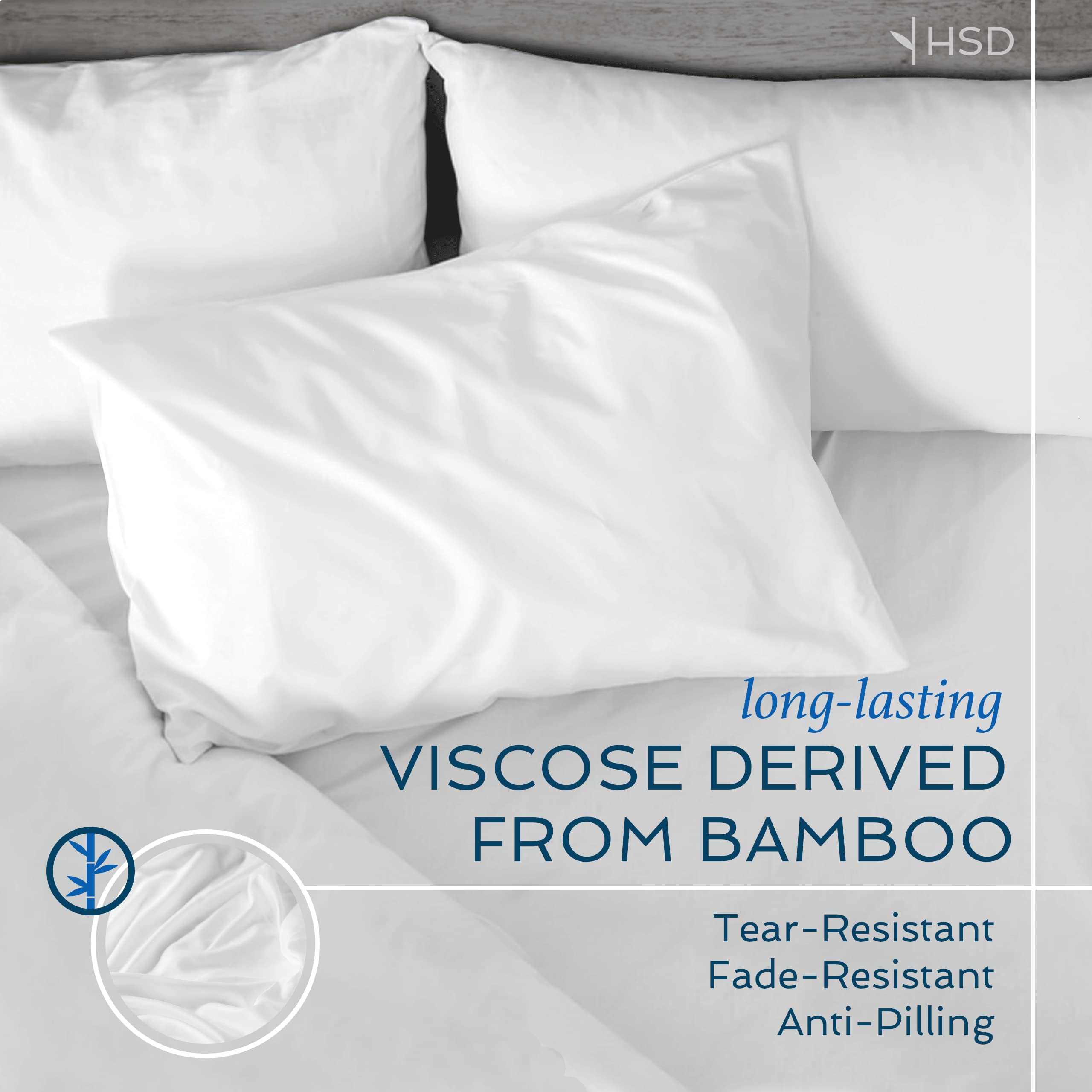 Hotel Sheets Direct 3 Piece Full Size Duvet Cover Set, 100% Viscose Derived from Bamboo Comforter Cover with 2 Pillow Shams, Moisture-Wicking, Silky Soft Texture, Cooling, Breathable, Easy Care, White