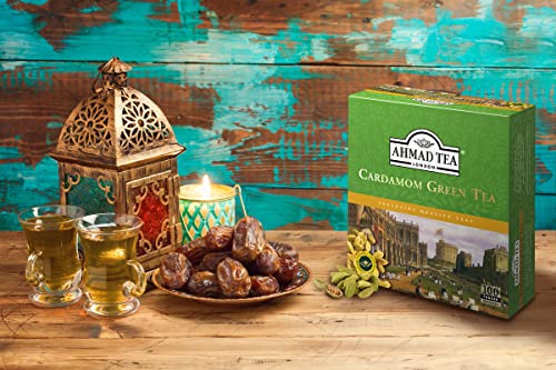 Ahmad Tea Green Tea, Cardamom Teabags, 100 ct (Pack of 1) - Caffeinated & Sugar-Free
