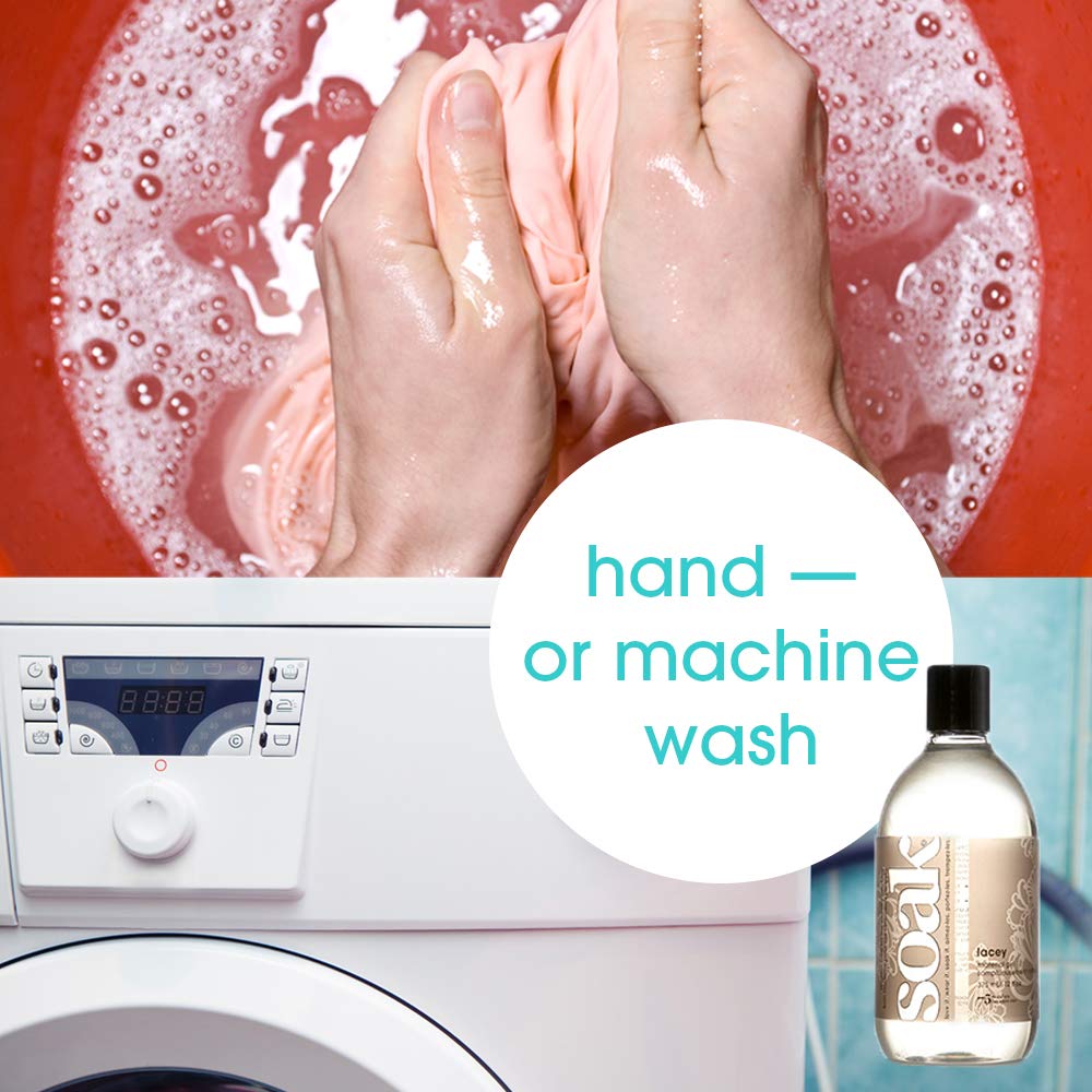 Soak Laundry Soap – No Rinse, Plant Derived Hand Wash Detergent - 375 ml / 12 fl. oz, 75+ Washes (Lacey)