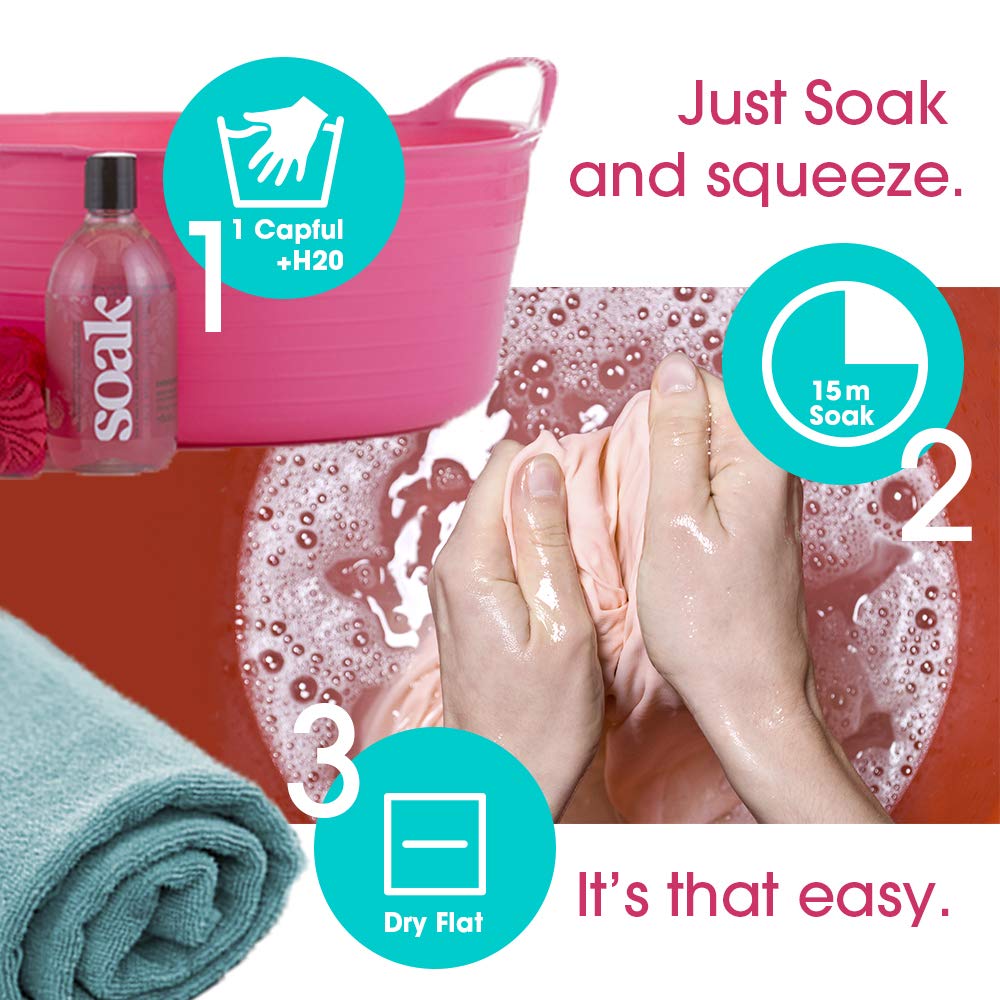 Soak Laundry Soap – No Rinse, Plant Derived Hand Wash Detergent - 375 ml / 12 fl. oz, 75+ Washes (Lacey)