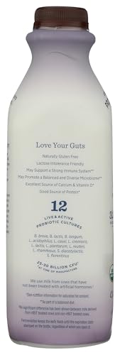 Lifeway Organic Whole Milk Kefir, Coconut Honey, 32 Ounce, 11g Protein, 12 Live Active Cultures
