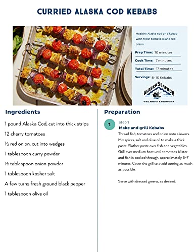 Amazon Fresh Brand, Wild Caught Pacific Cod Skinless Fillet Portions, Frozen, Sustainably Sourced, Phosphate Free, 1 Lb