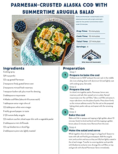 Amazon Fresh Brand, Wild Caught Pacific Cod Skinless Fillet Portions, Frozen, Sustainably Sourced, Phosphate Free, 1 Lb