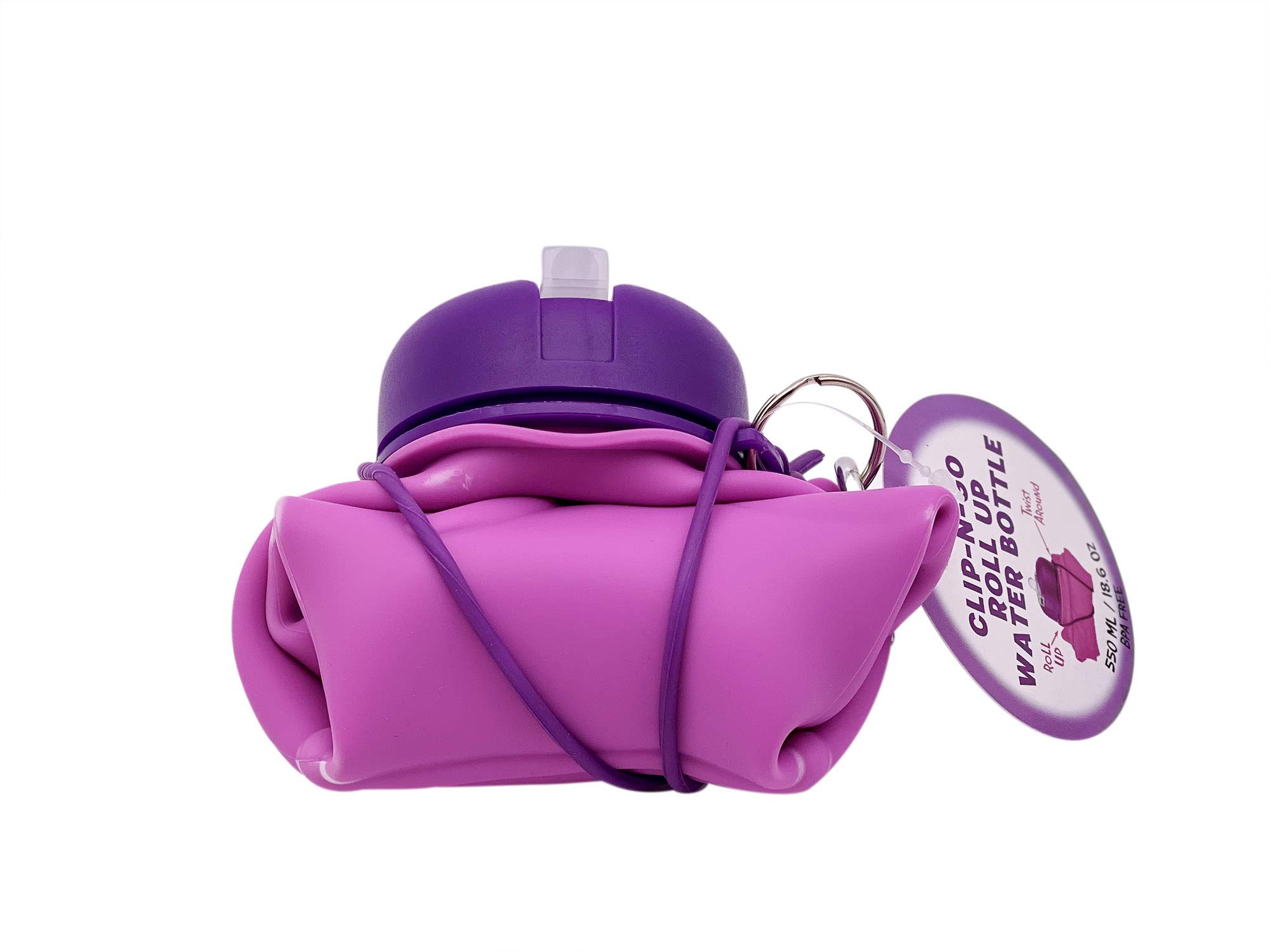 Collapsible Cat Kids Water Bottle BPA Free Portable Leak Proof with Silicone for School Travel Outdoor